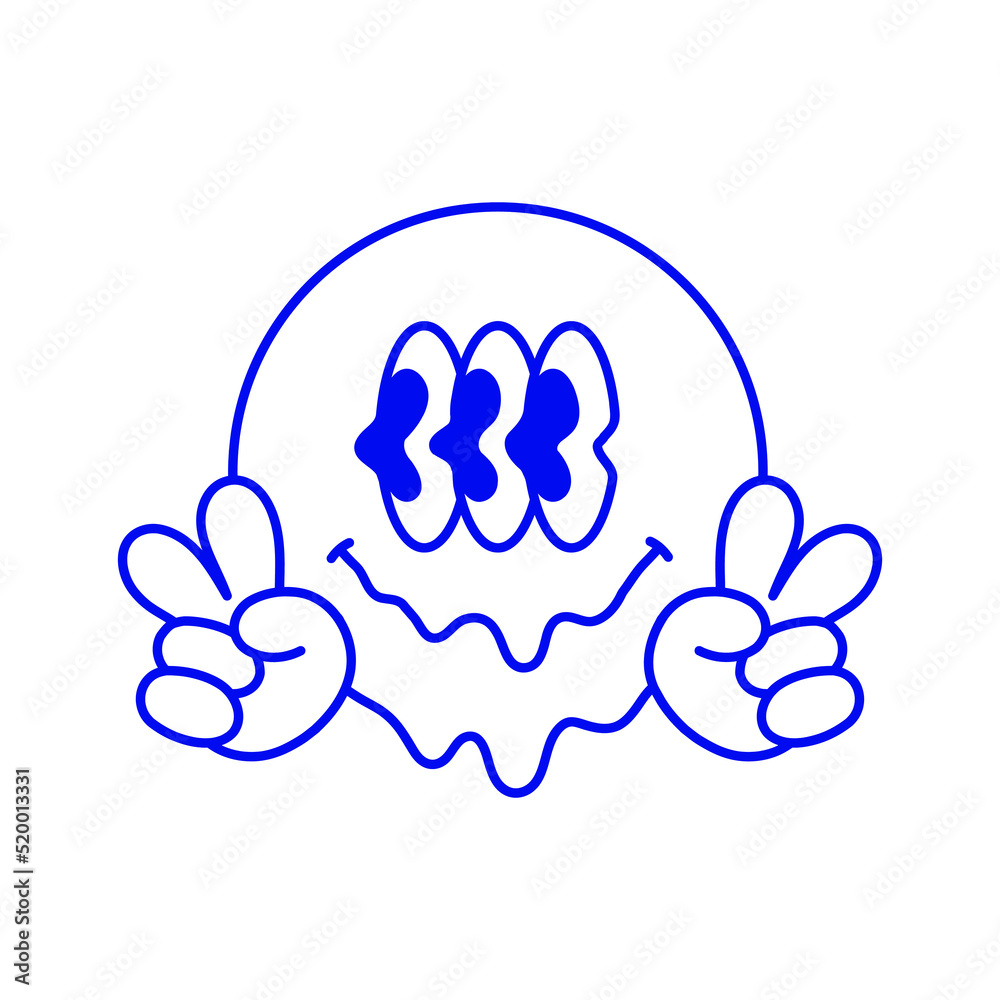 Hippie Smiley Faces Cartoon