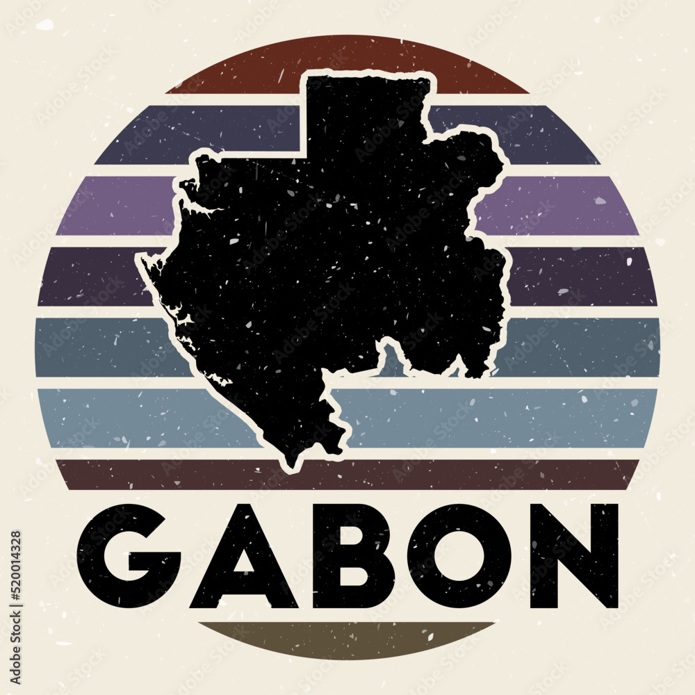 Vetor de Gabon logo. Sign with the map of country and colored stripes ...