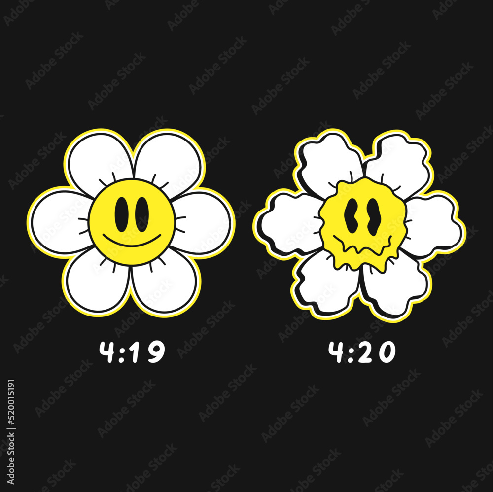 Funny trippy melt smile flower face.4:20 marijuana emoji,weed,cannabis ...