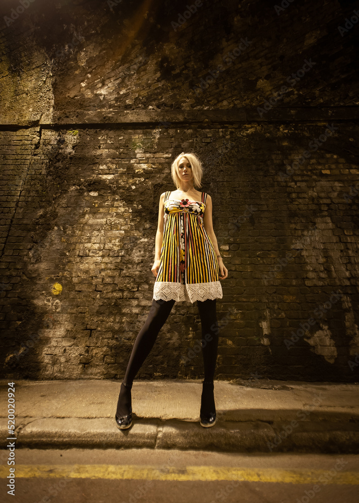 Urban Night Life. Conceptual fashion portraits in a derelict urban ...