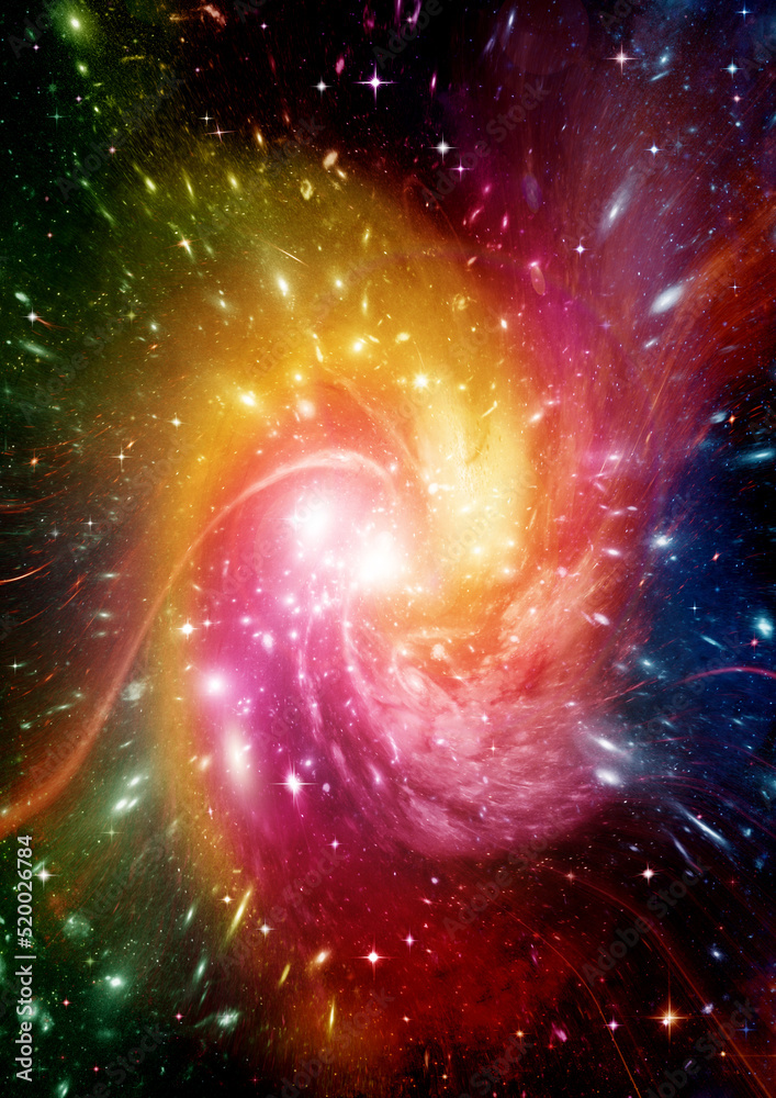 Stars of a planet and galaxy in a free space Elements of this image ...