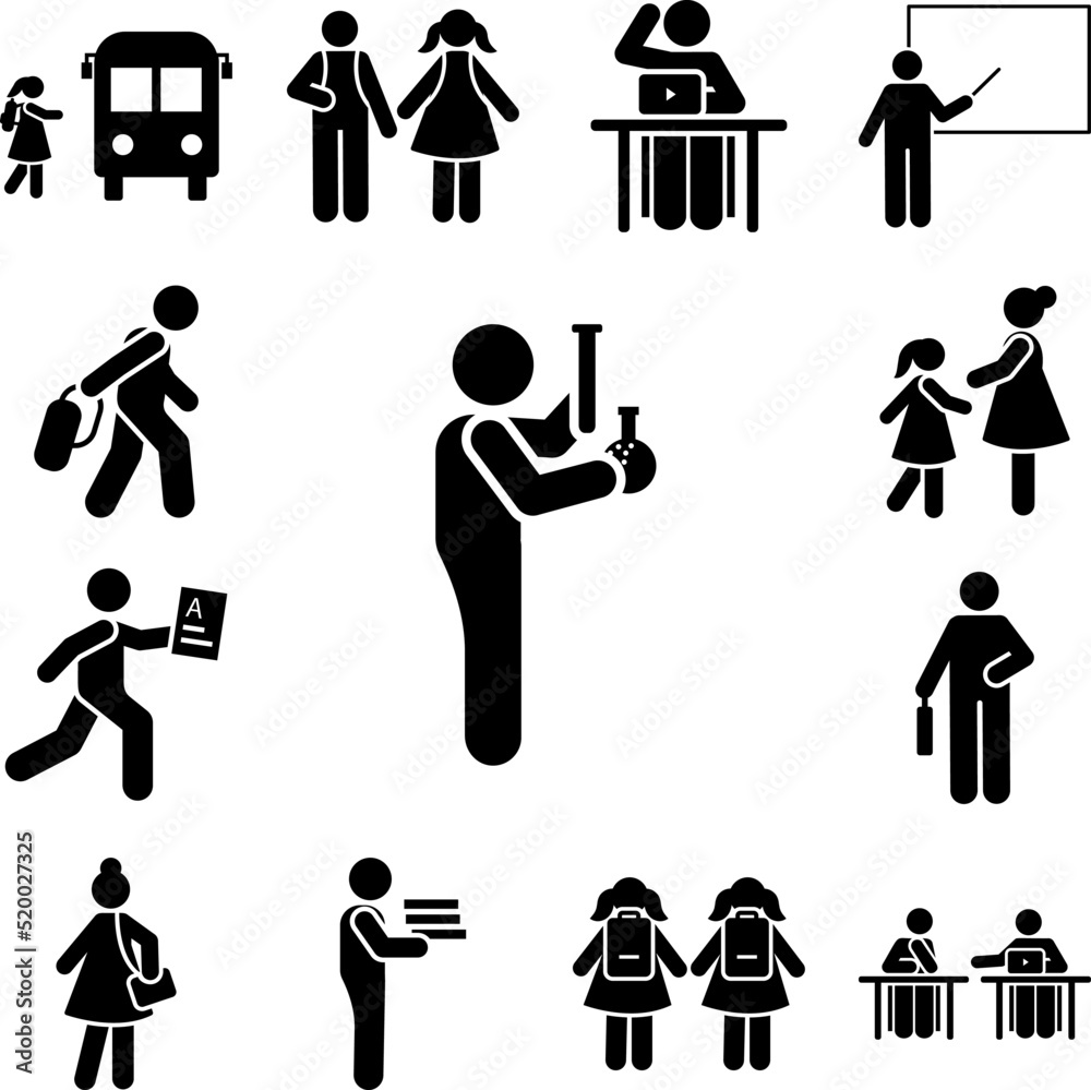 Chemical indicate teacher class pictogram icon in a collection with ...