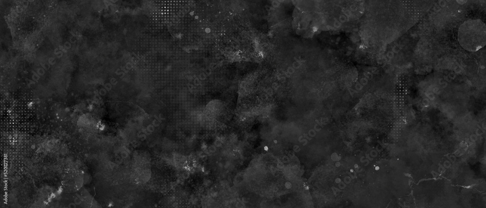 Abstract of white splashed and scratched textured on black background ...