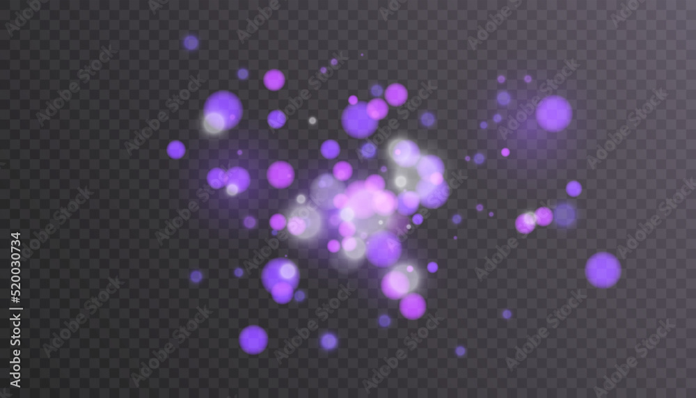 Glowing light effect with many glitter particles isolated on ...