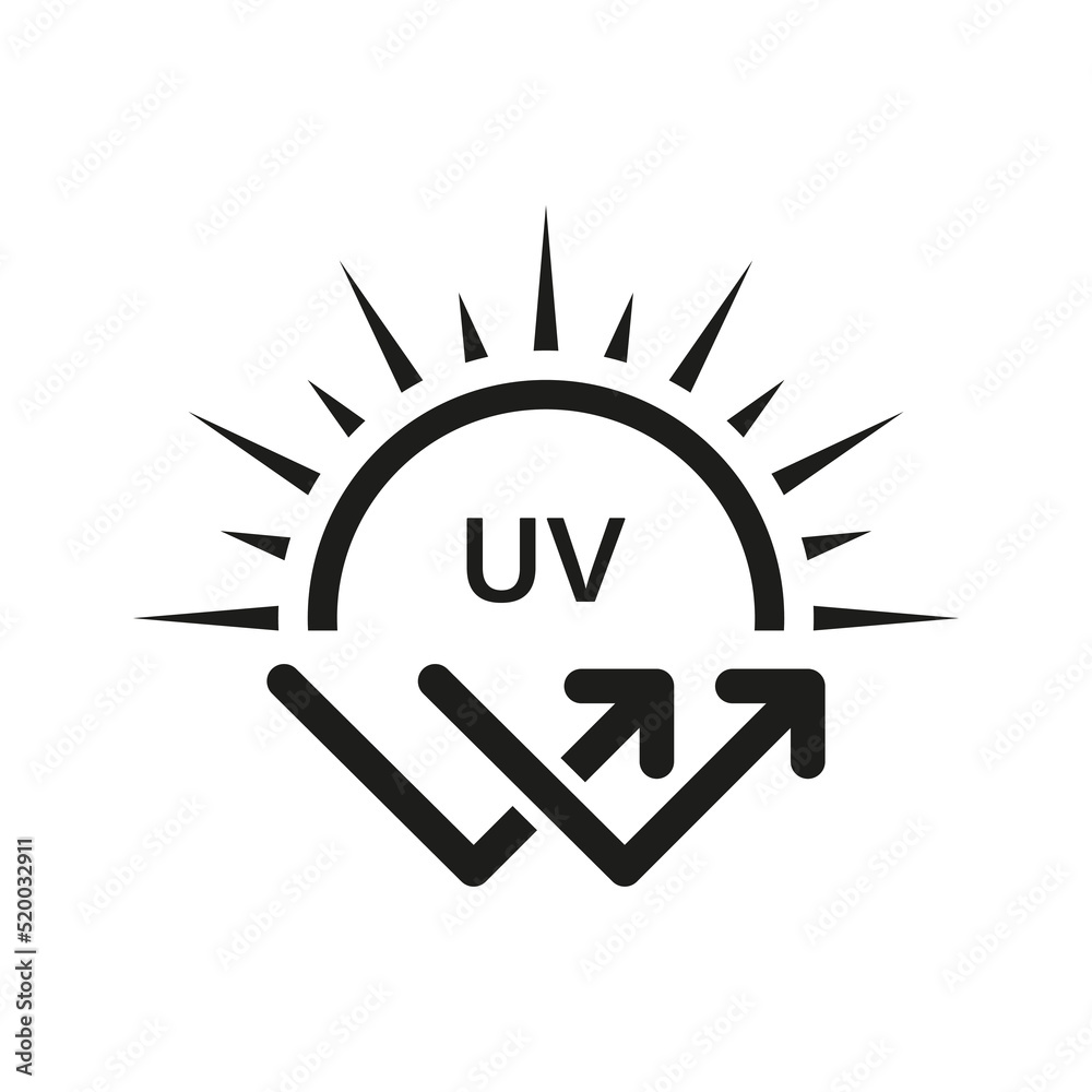 Ultraviolet Rays Silhouette Black Icon. SPF Sun Ray Resistant Sunblock ...