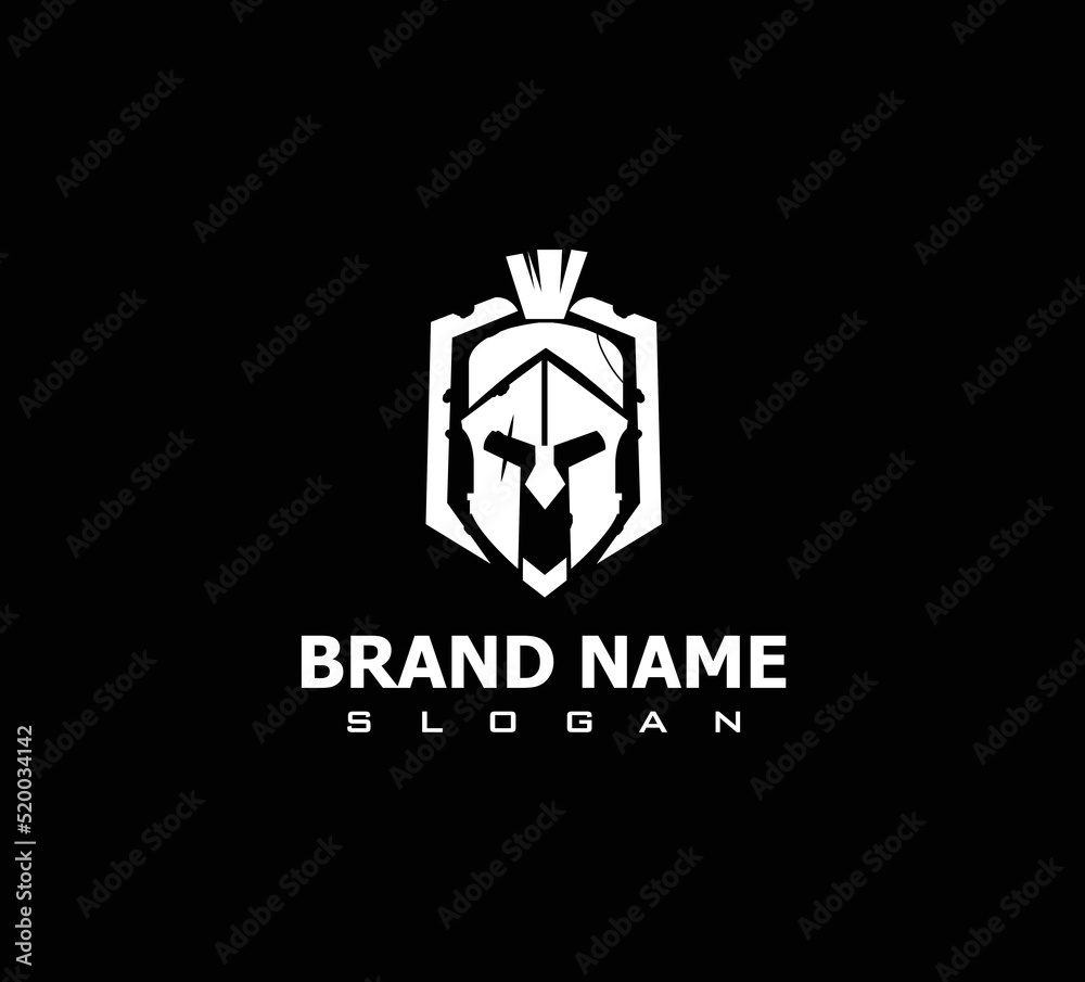 spartan logo icon designs vector with black backgroud Stock Vector ...