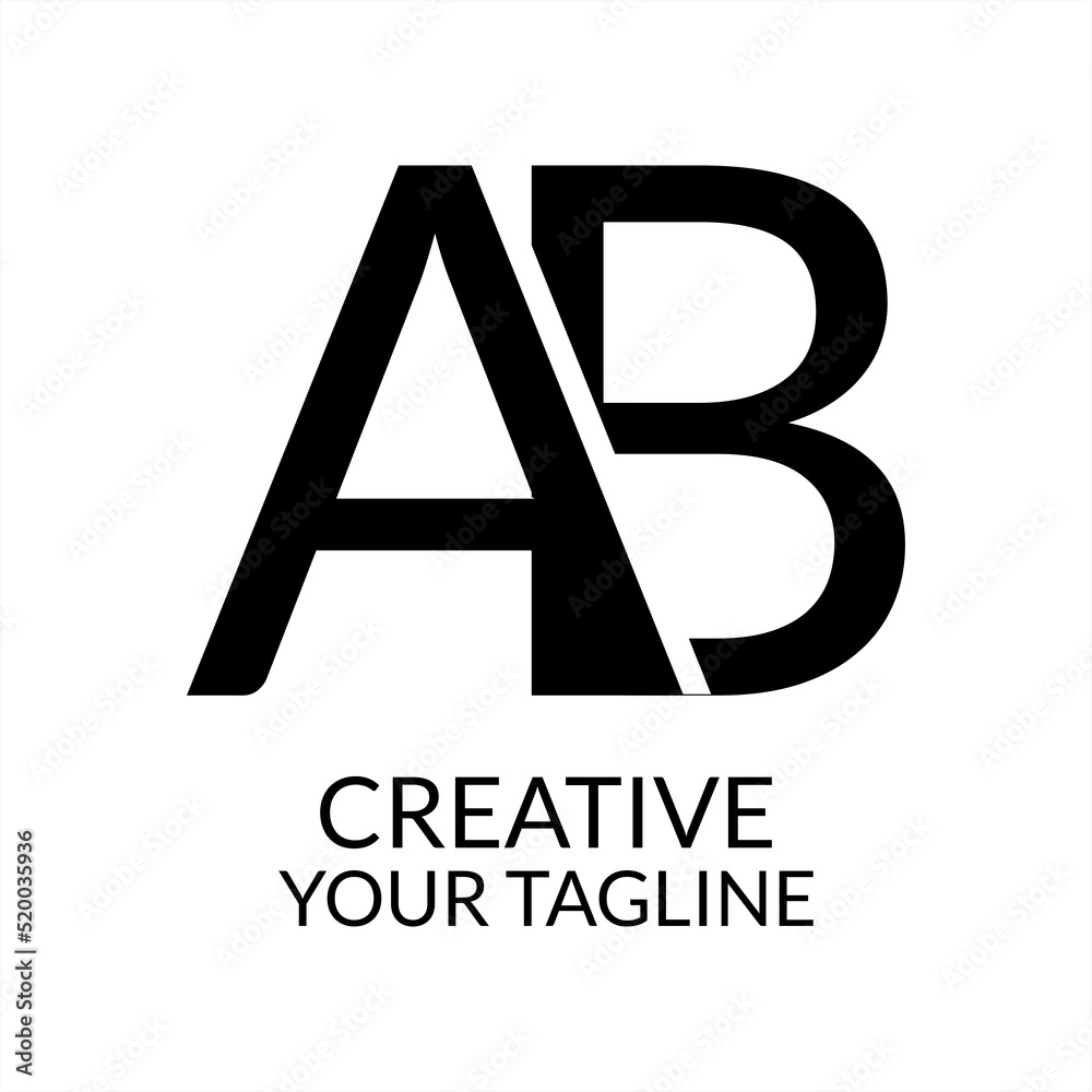 Creative Letter AB Logo design vector template. ABC Typeface monogram ...