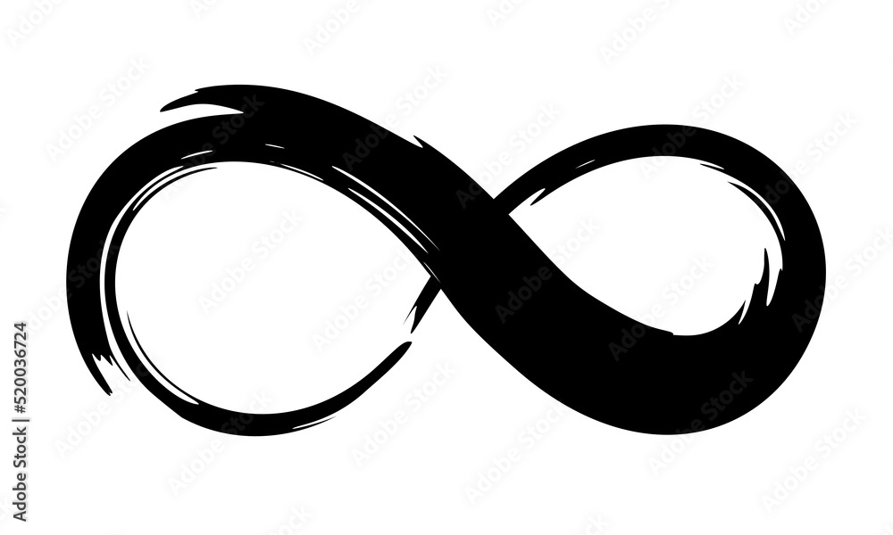 Infinity symbol hand painted with ink brush stroke Stock Vector | Adobe ...