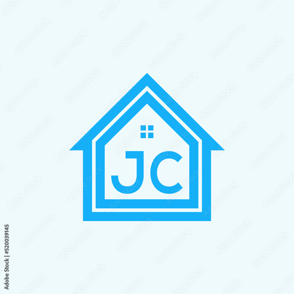 Logo Initial Letters JC Roof Home Real Estate, Construction Stock ...