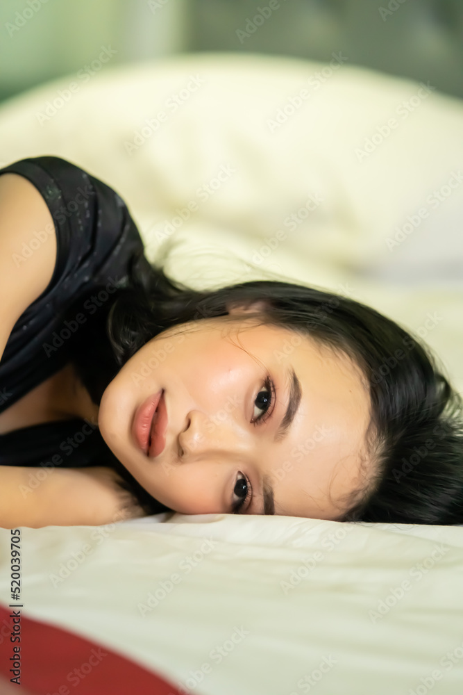 Sleeping beauty of Beautiful Asian woman during the daylight Stock ...