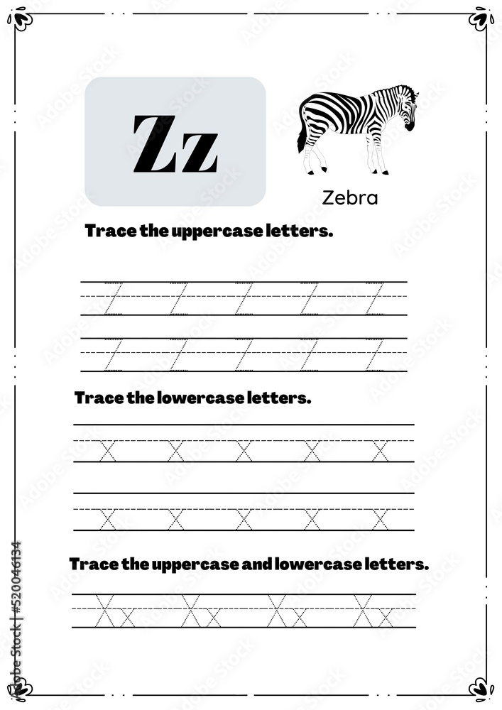 High Resolution Letter A to Z Alphabets Tracing Workbook, Uppercase and ...