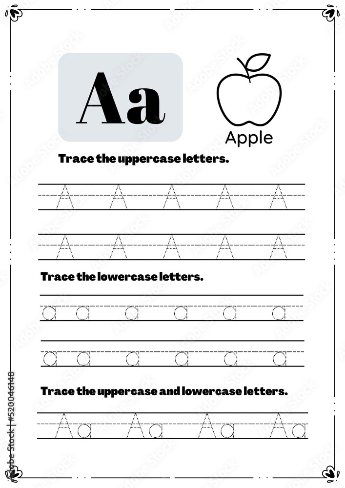 High Resolution Letter A to Z Alphabets Tracing Workbook, Uppercase and ...