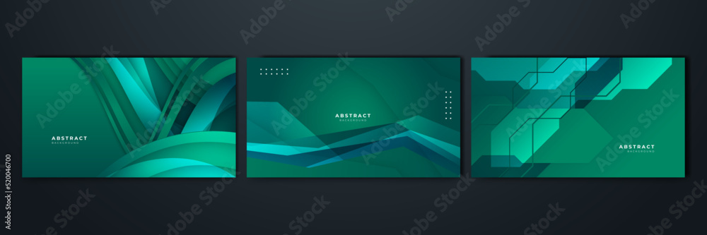 Modern dark green abstract geometric background wallpaper design ...