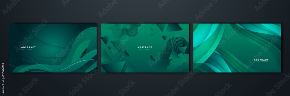 Modern dark green abstract geometric background wallpaper design ...