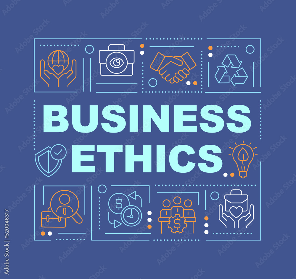 Ethical culture in organization word concepts dark blue banner ...