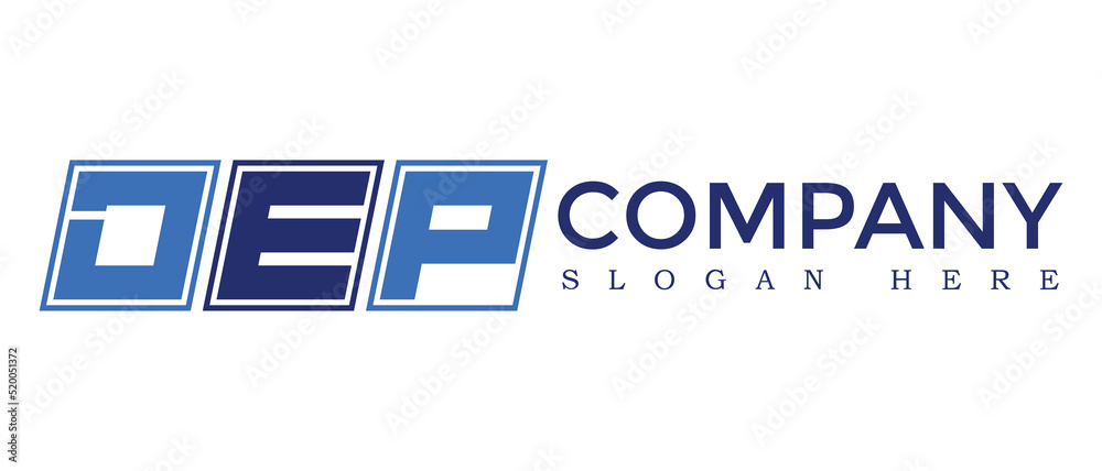 DEP three Letter Rounded rectangle boxes shape element symbol digital ...