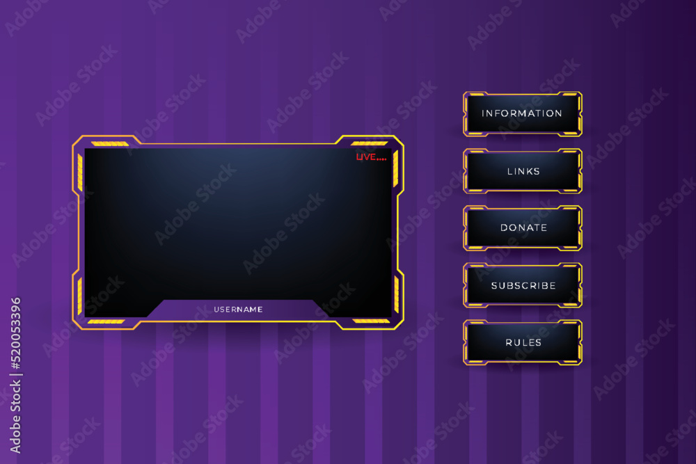 Twitch banner collection for live stream template Stock Vector | Adobe ...