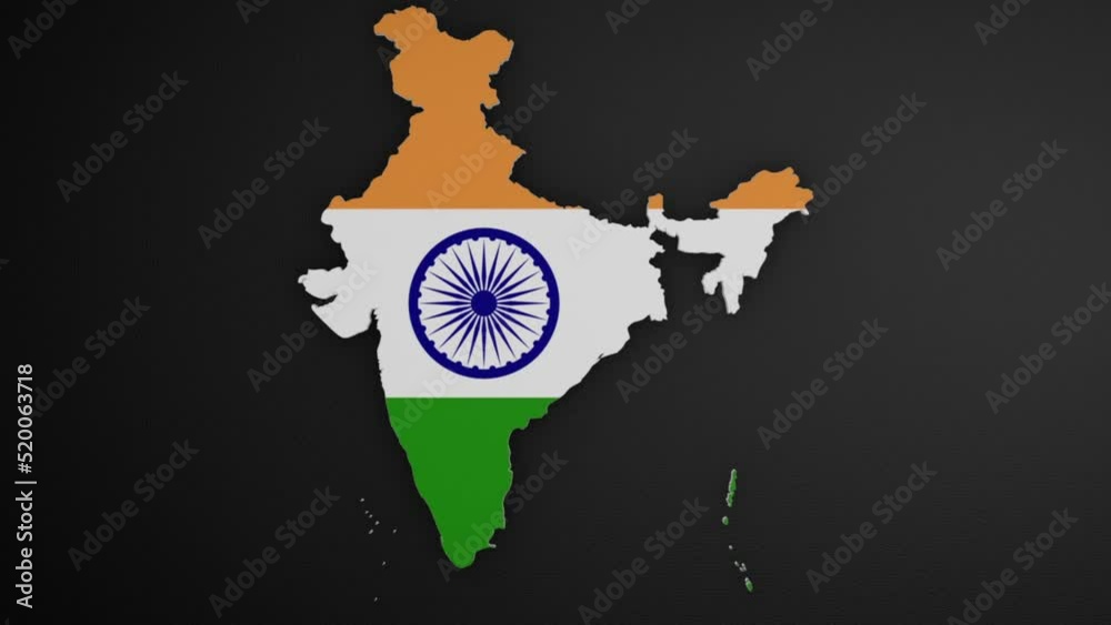 India Map Border with Flag Intro Stock Video | Adobe Stock