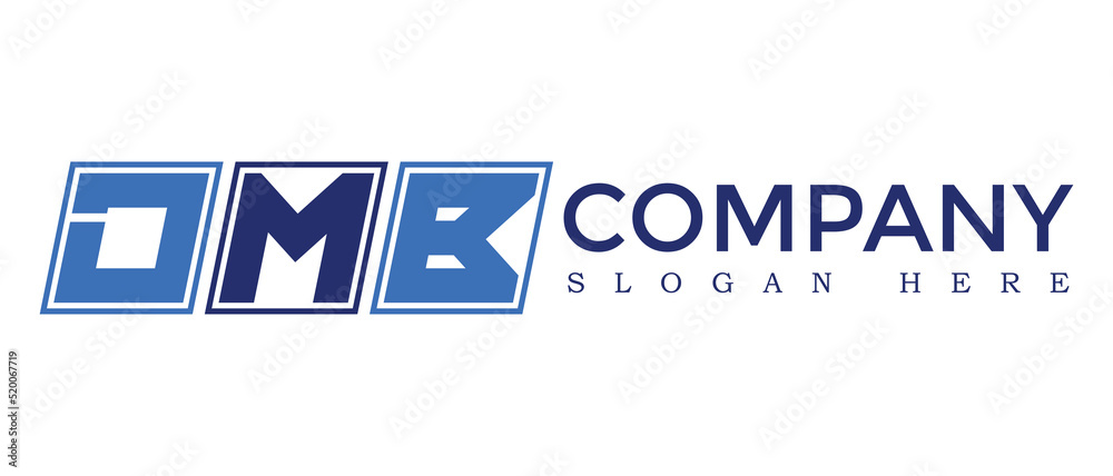 DMB three Letter Rounded rectangle boxes shape element symbol digital ...