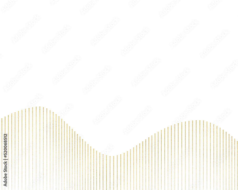Golden dotted lines, stripes, gold wavy texture. Isolated png ...