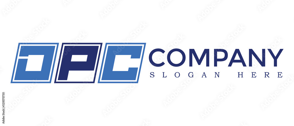 DPC three Letter Rounded rectangle boxes shape element symbol digital ...