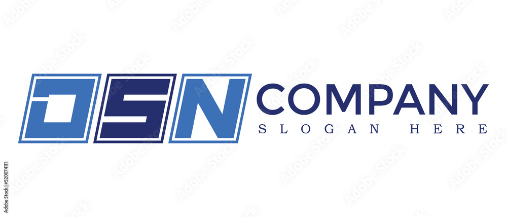 DSN three Letter Rounded rectangle boxes shape element symbol digital ...