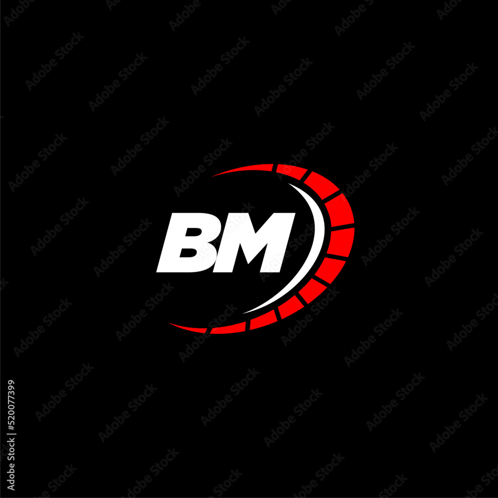 BM initial monogram for automotive logo with speed image design vector ...