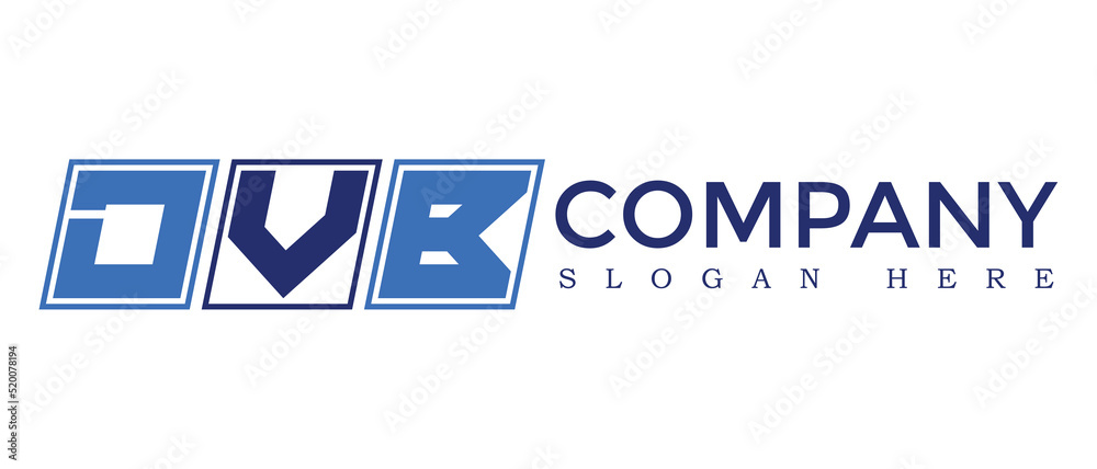 DVB three Letter Rounded rectangle boxes shape element symbol digital ...