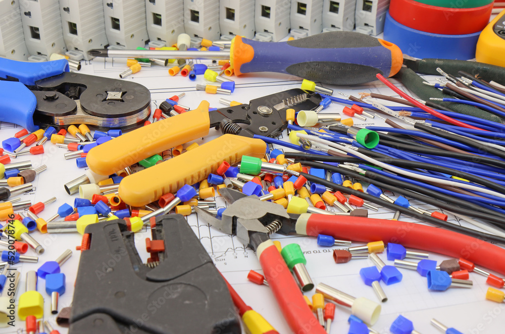 Electrical tools and materials for the installation of an electrical ...