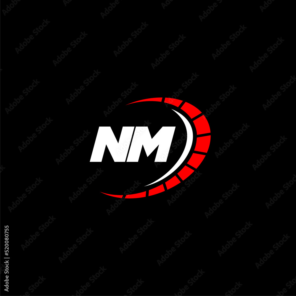 NM initial monogram for automotive logo with speed image design vector ...
