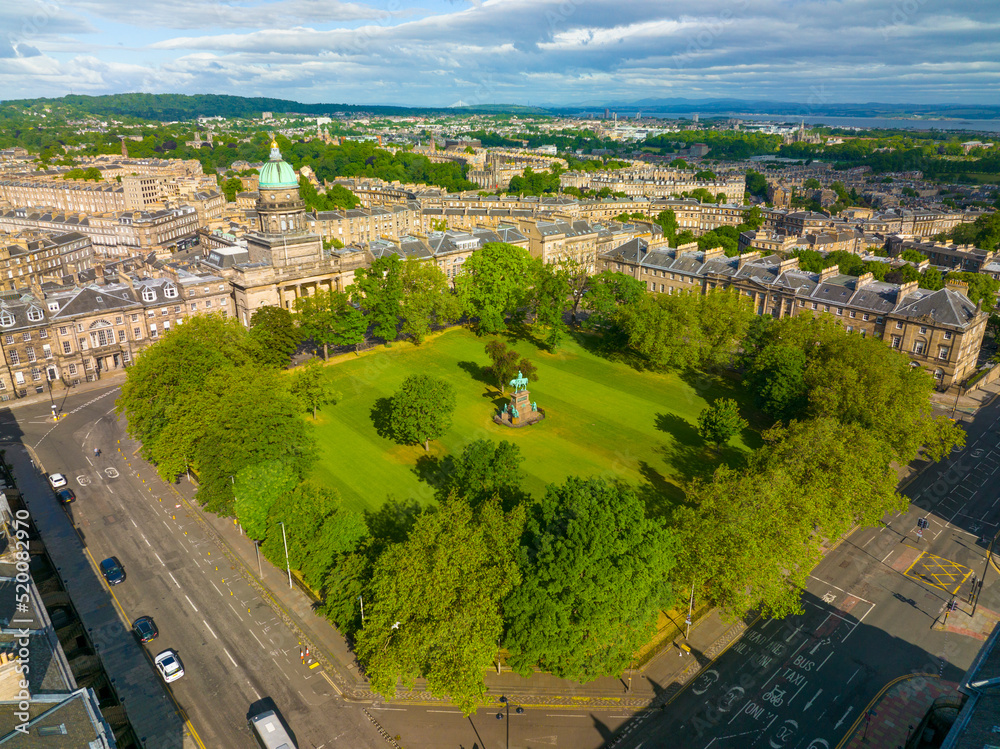 Charlotte Square aerial view including Prince Albert statue and West ...