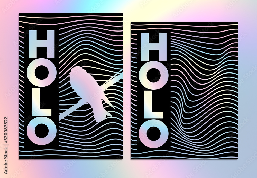 Vaporwave Holo Poster Layout Stock Template | Adobe Stock