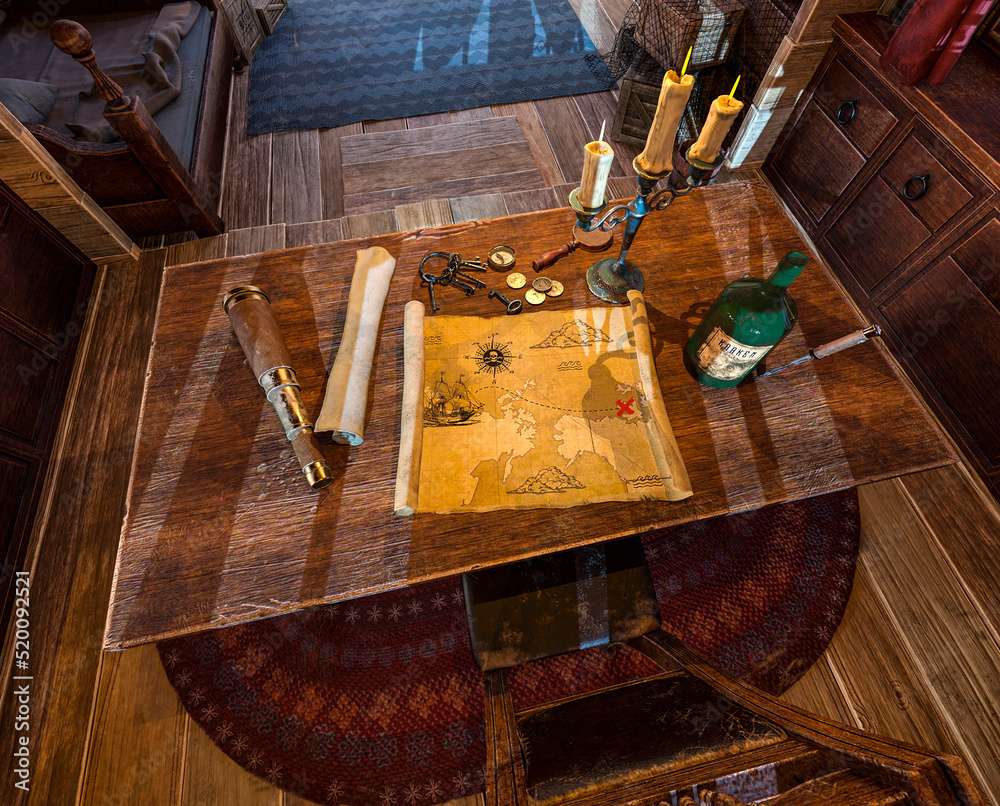 captain table ont the quarter background bird eye view Stock ...