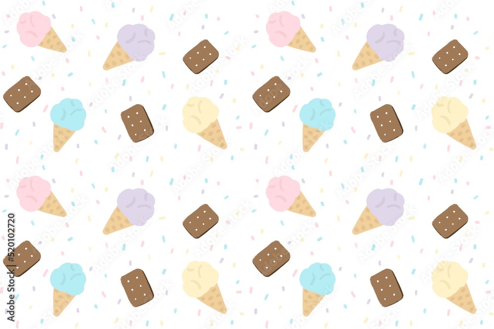 seamless background with ice cream Stock Illustration | Adobe Stock