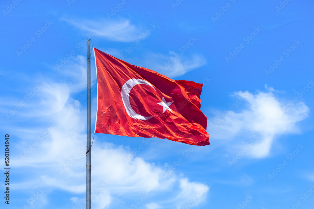 The Turkish flag is the national and official flag of the Republic of ...