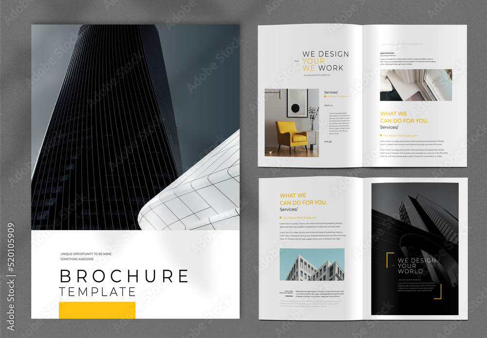 Simple Bifold Brochure Layout Stock Template | Adobe Stock