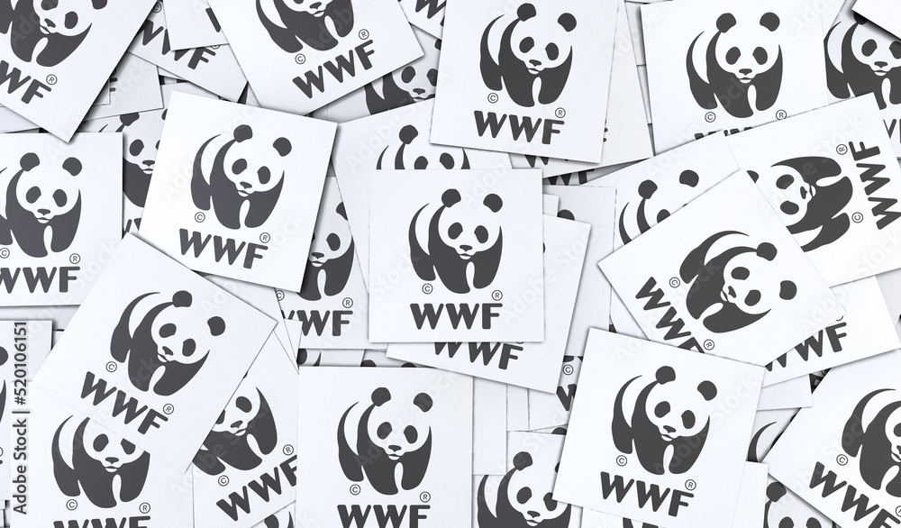 WWF, World Wide Fund for Nature, social media 3d Logo Visual Scene ...