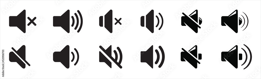 Set of speaker icon collection. volume icon vector. loudspeaker symbol ...
