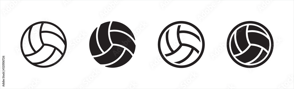 Volleyball icon style collection. volley ball vector icons for web, app ...