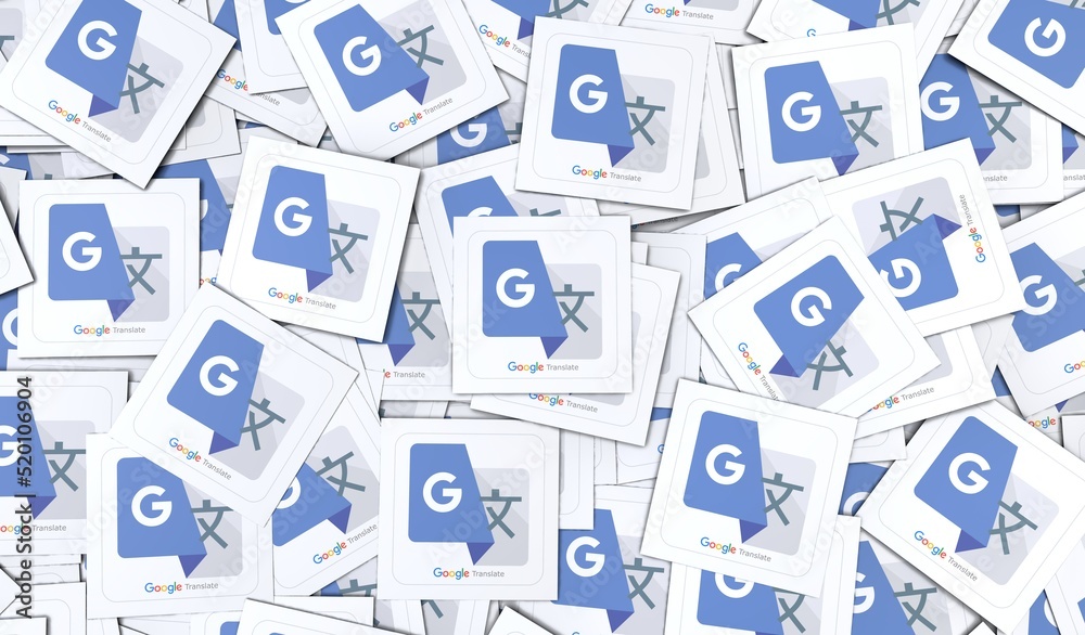 google translate, social media 3d Logo Visual Scene Stock Photo | Adobe ...