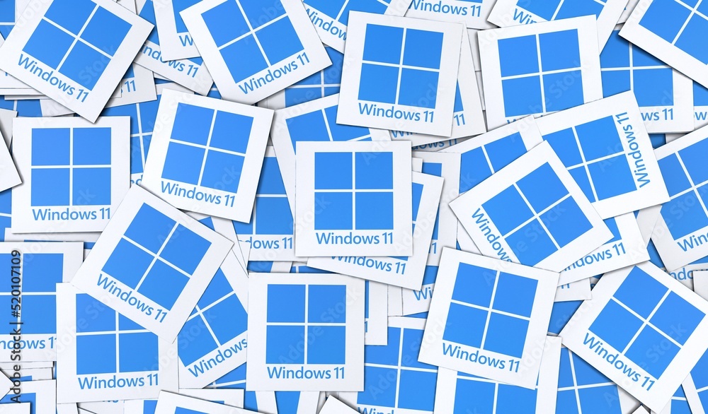 windows 11, social media 3d Logo Visual Scene Stock Photo | Adobe Stock