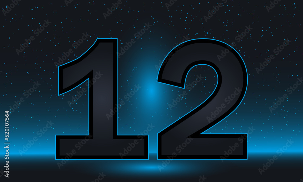 Number 12 vector. Luxury blue number 12 with luxurious modern ...