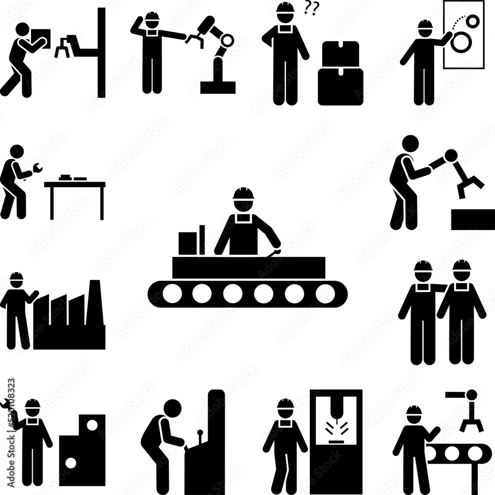 Factory, manufacturing, production, worker, man icon in a collection ...
