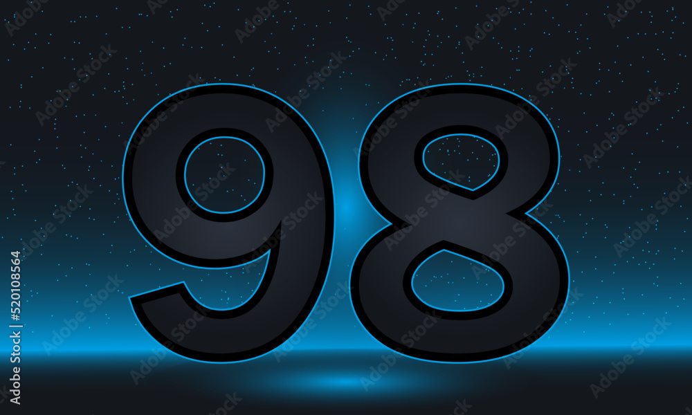 Number 98 vector. Luxury blue number 98 with luxurious modern ...