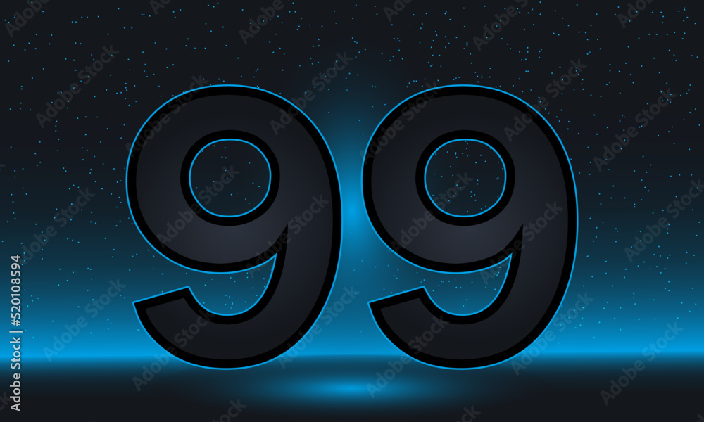 Number 99 vector. Luxury blue number 99 with luxurious modern ...