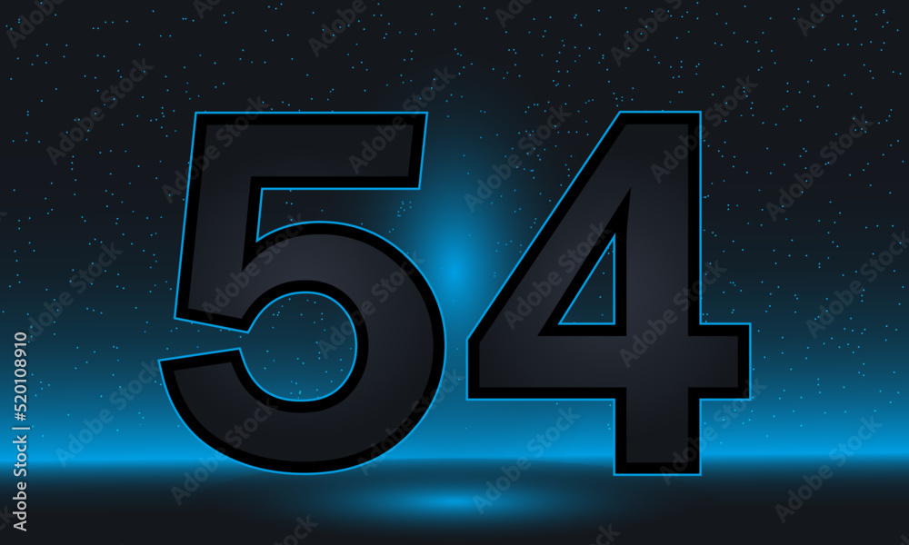 Number 54 vector. Luxury blue number 54 with luxurious modern ...