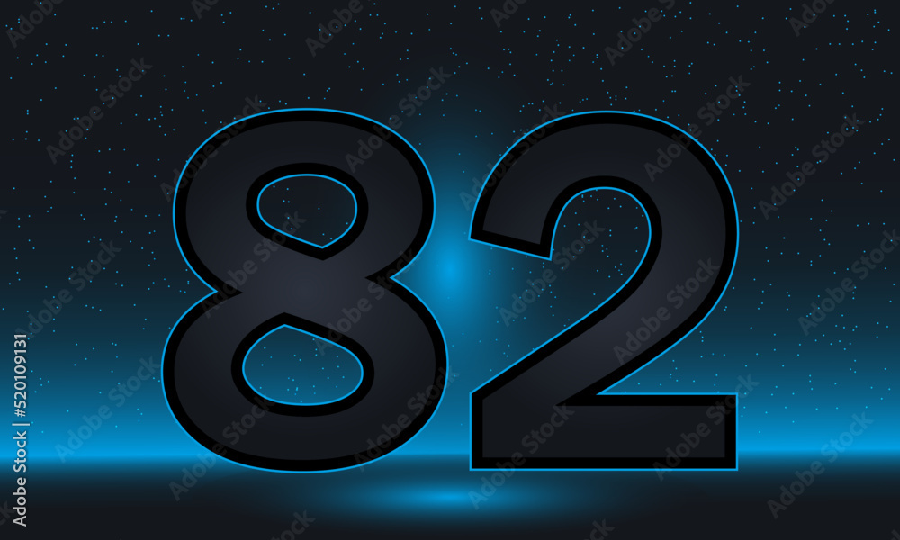 Number 82 vector. Luxury blue number 82 with luxurious modern ...