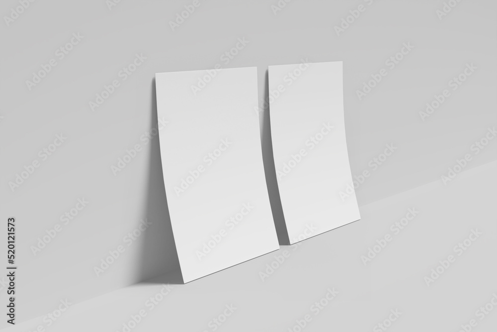 Realistic blank flyer illustration for mockup. 3D Render. Stock ...