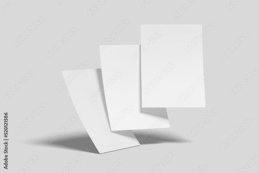 Realistic blank flyer illustration for mockup. 3D Render. Stock ...