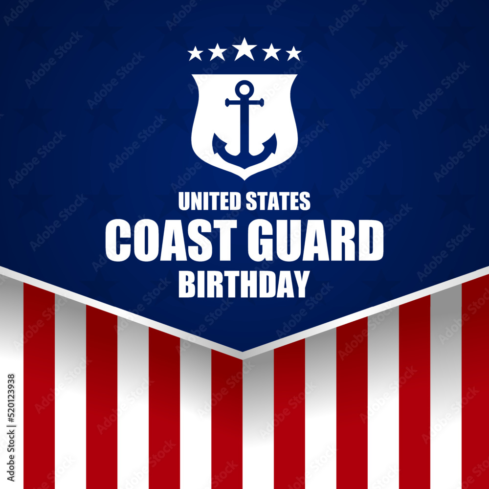 Happy birthday United States Coast Guard theme vector illustration ...
